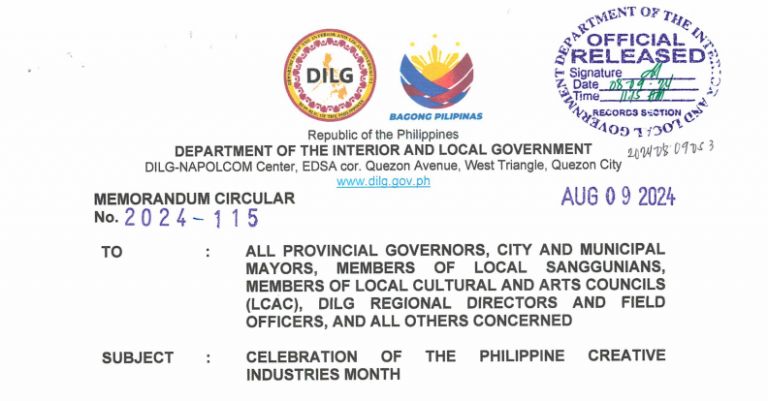 Memo | DILG Memorandum Circular 2024-115 Celebration of the Philippine ...